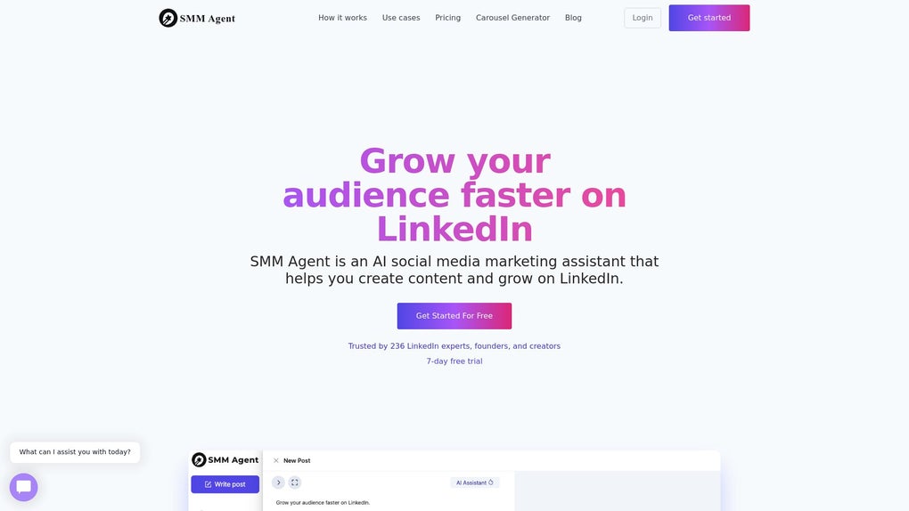 SMM Agent สำหรับ AI การตลาด: รีวิว, คุณสมบัติและการใช้งาน