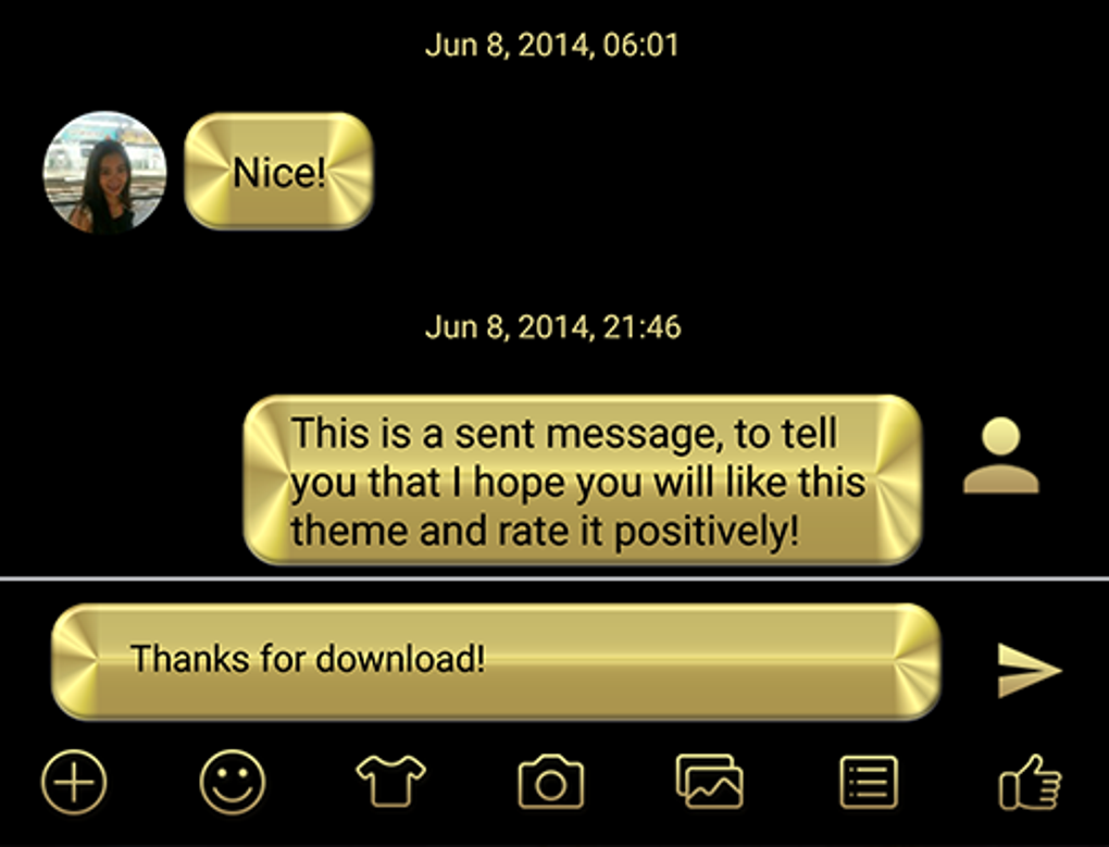 Android 용 SMS Messages Metallic Gold APK - 다운로드