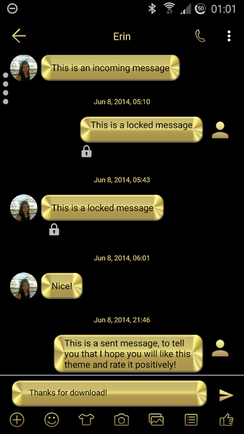 SMS Messages Metallic Gold APK for Android - Download