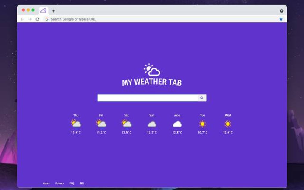My Weather Tab for Google Chrome - Extension Download