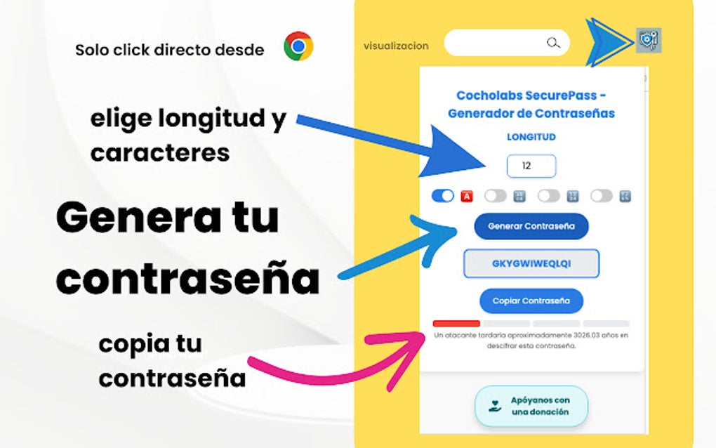 Cocholabs SecurePass - Generador de Contraseñas Google Chrome 용 - 확장 ...