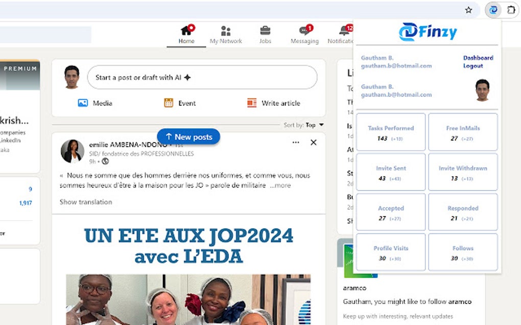 Finzy - LinkedIn Automation Tool สำหรับ Google Chrome - ส่วนขยาย ดาวน์โหลด