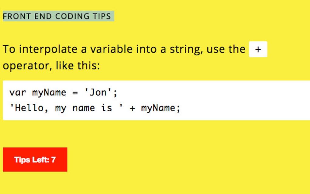 Front End Tips Tab Google Chrome 용 - 확장 프로그램 다운로드