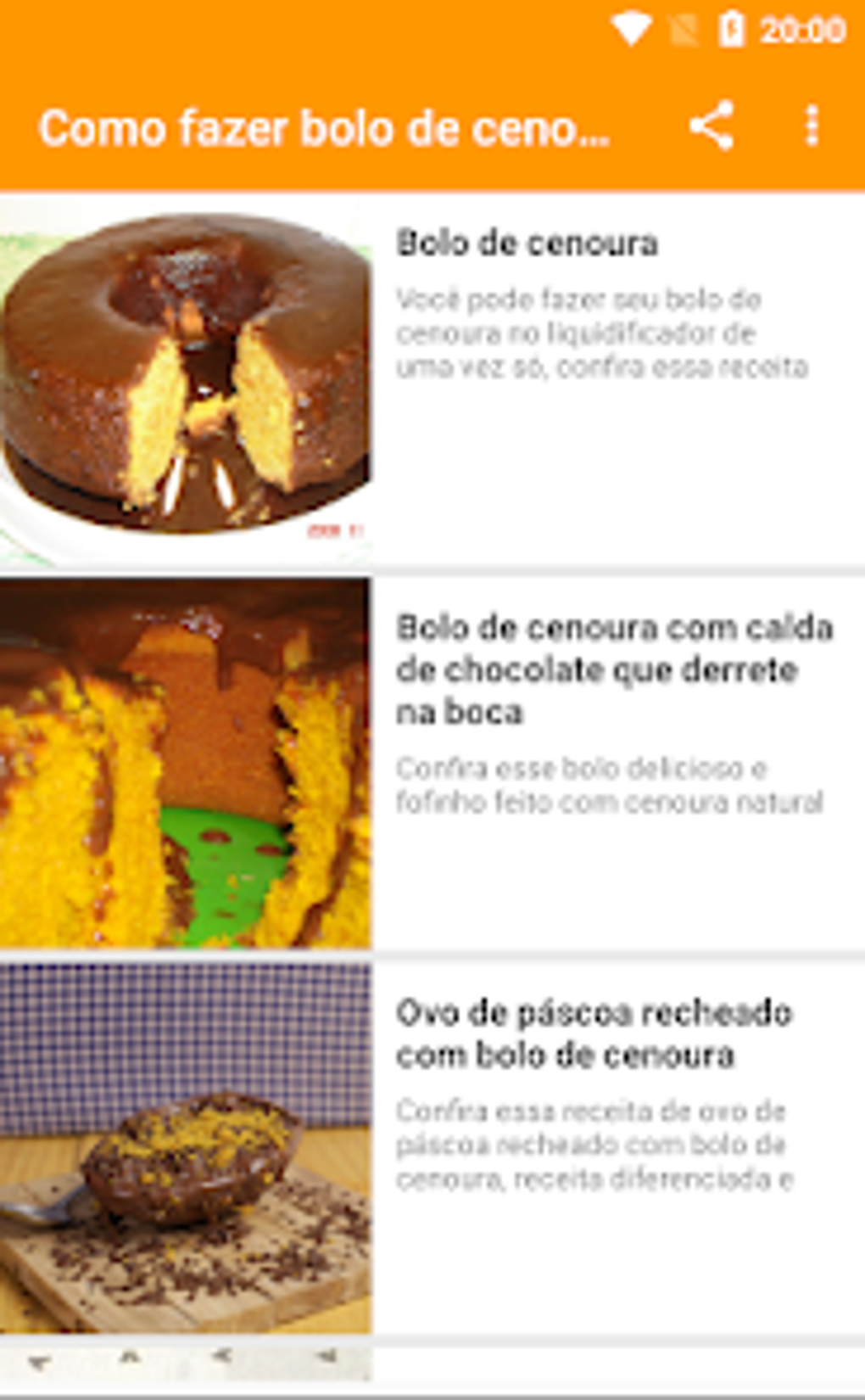 Como fazer bolo de cenoura for Android - Download