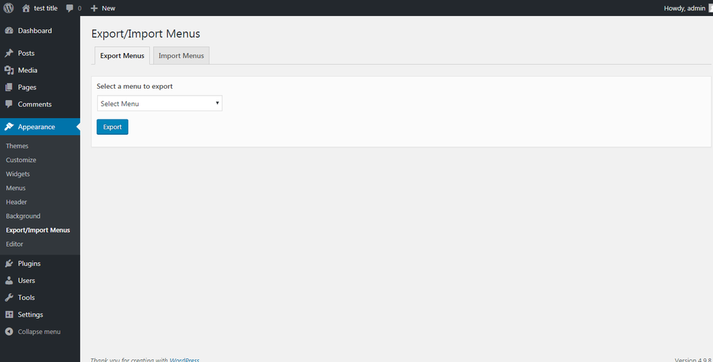 Export Import Menus para WordPress - Descargar Export Import Menus para WordPress - Descargar