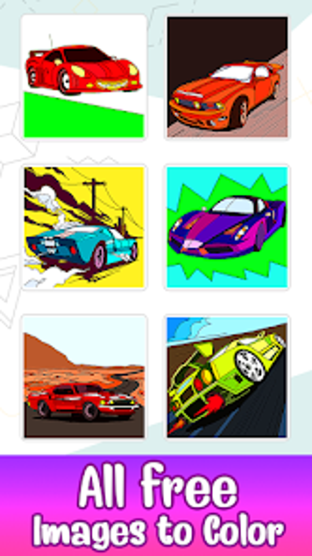 Super Cars Color by Number para Android - Descargar