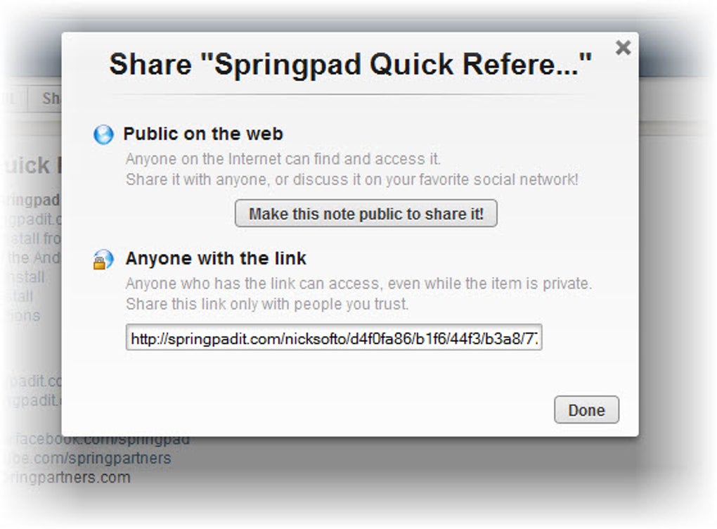 Springpad Online