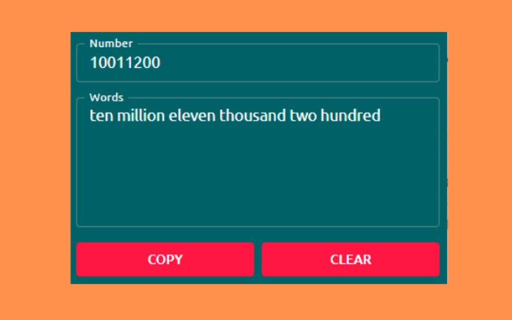 Number to Words pour Google Chrome - Extension Télécharger