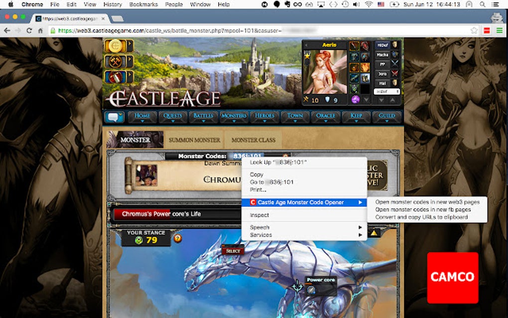 Castle Age Monster Code Opener for Google Chrome - Extension Download