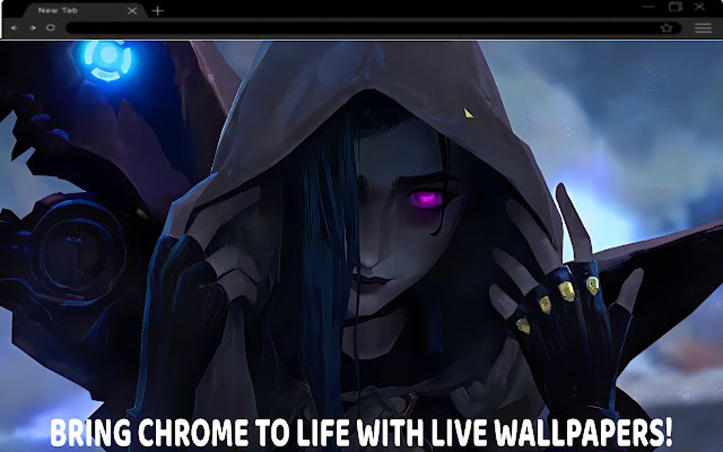Jinx in the Shadows: Arcane Hooded Style Live Wallpaper pour Google Chrome - Extension Télécharger