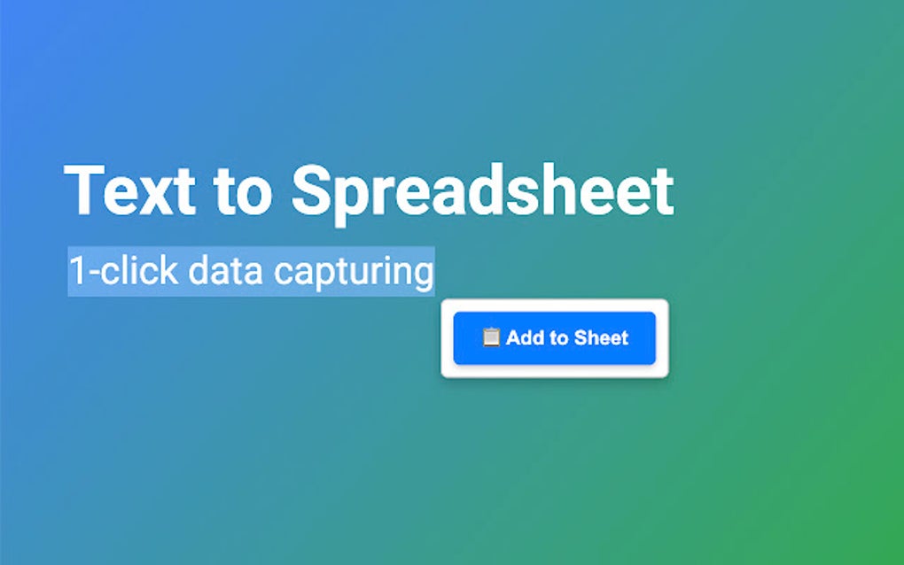 Text to Spreadsheet para Google Chrome - Extensión Descargar