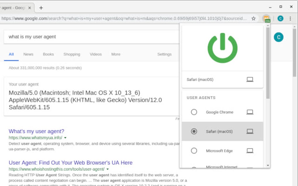 Agentium: User agent switcher for Google Chrome - Extension Download