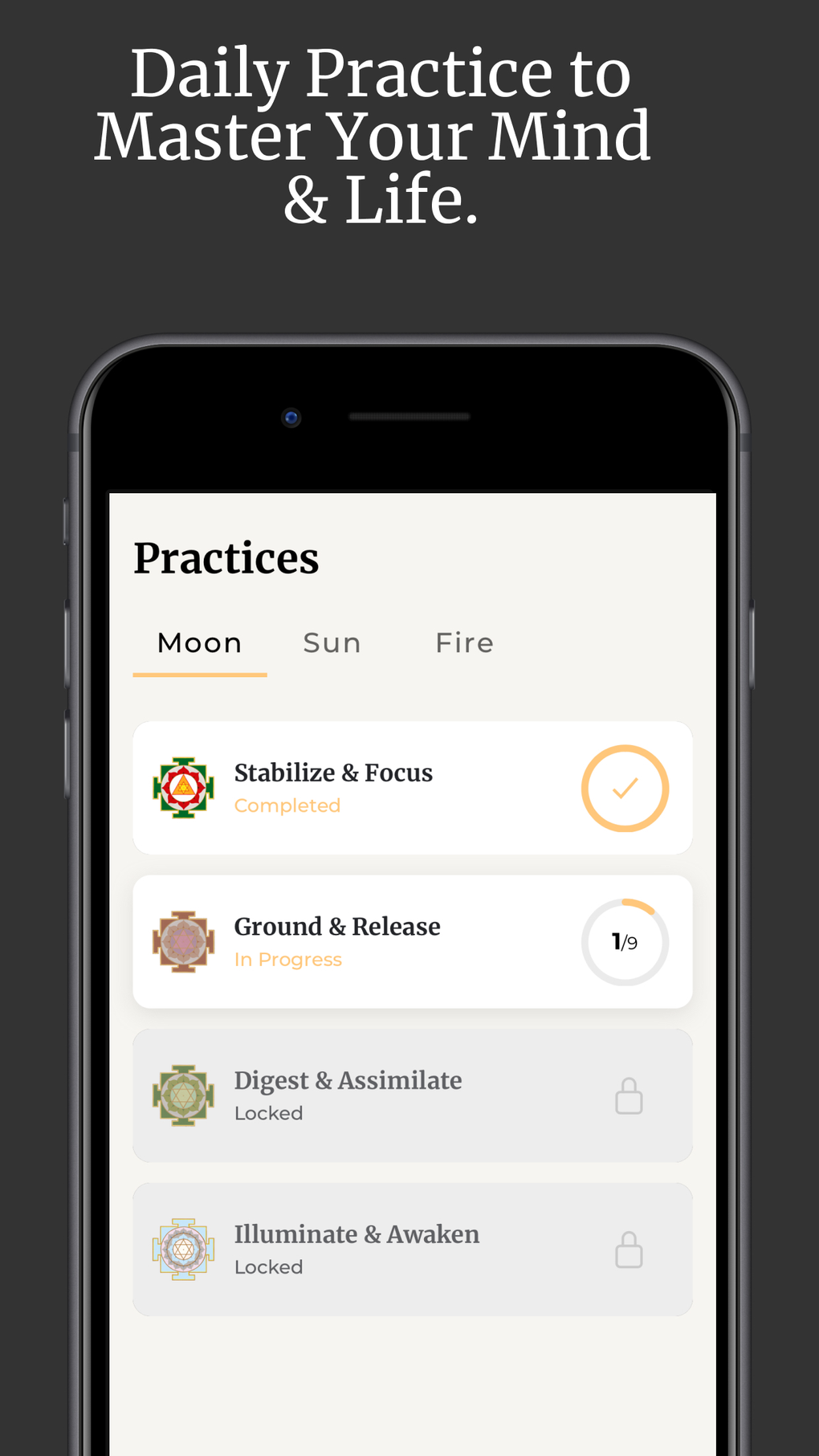 Moon Sun Fire: Yoga Meditation for iPhone - Download