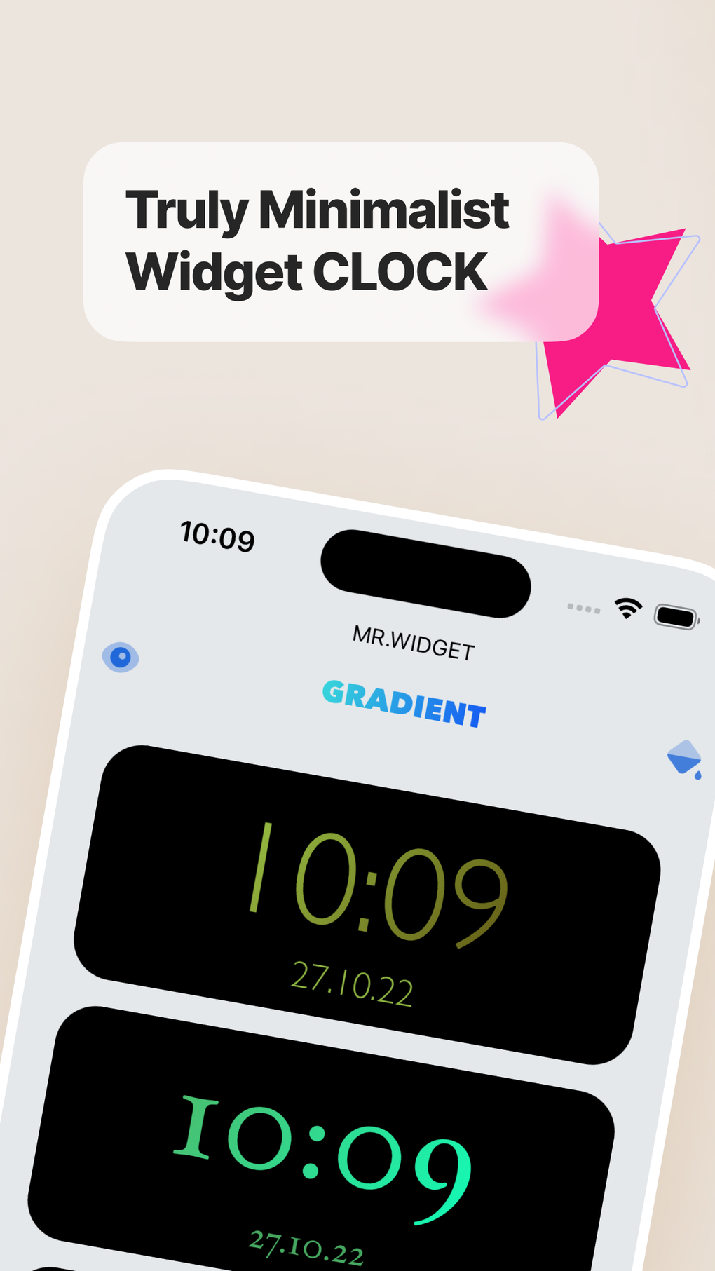 MR.WIDGET - Minimalist CLOCK para iPhone - Descargar