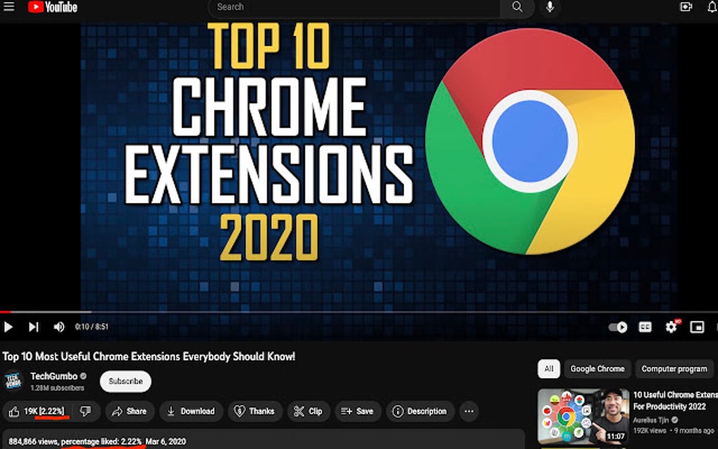 Youtube - Likeability Score Google Chrome 용 - 확장 프로그램 다운로드