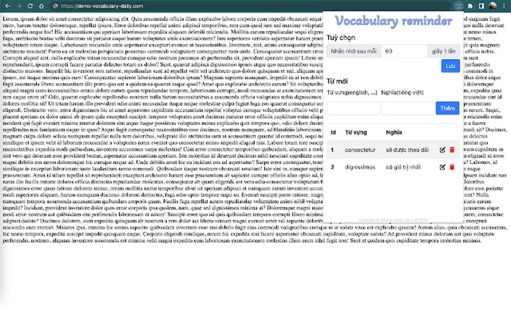 Vocabulary reminder para Google Chrome - Extensión Descargar