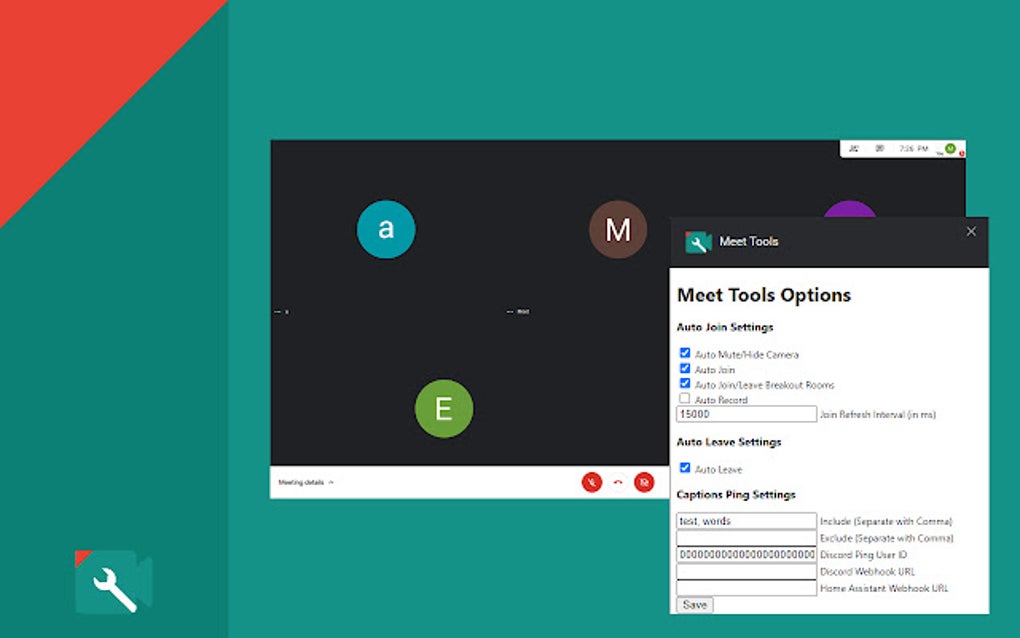 Meet Tools Google Chrome 용 - 확장 프로그램 다운로드