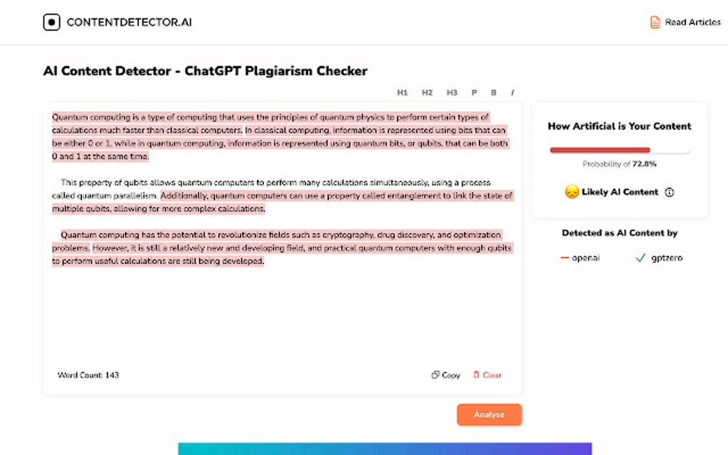 AI Content Detector para Google Chrome - Extensión Descargar
