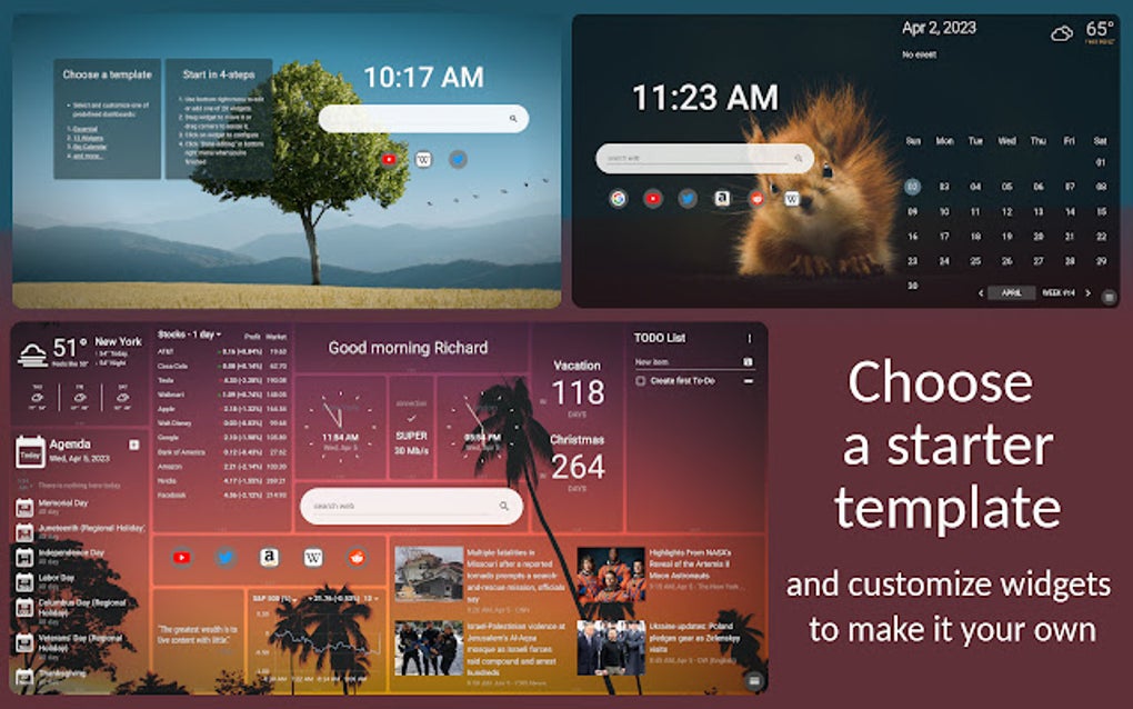 PresentBoard - New tab dashboard para Google Chrome - Extensión Descargar
