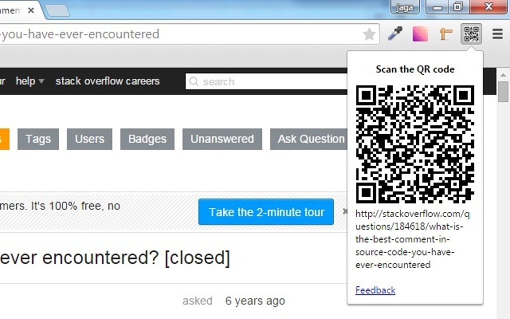 URL to QR Google Chrome 용 - 확장 프로그램 다운로드