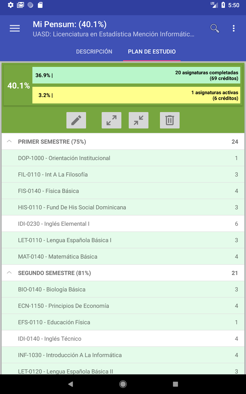 Pensum: universities careers and subjects para Android - Descargar