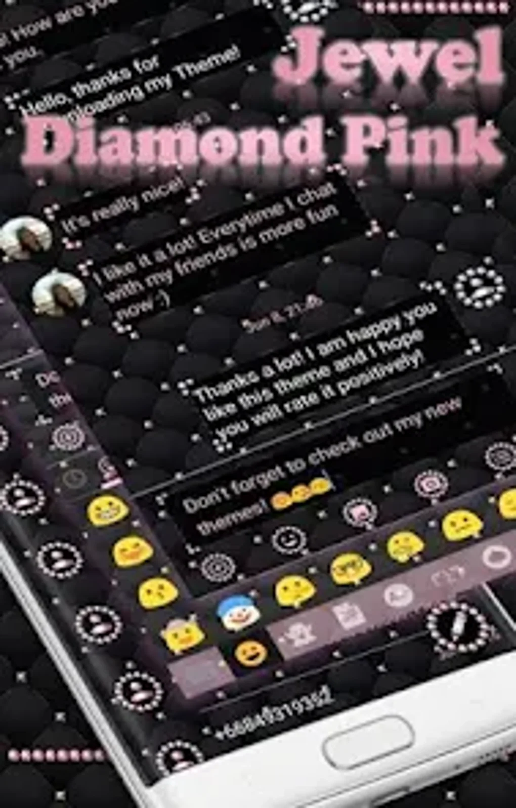 SMS Messages Jewel Pink Theme for Android - Download