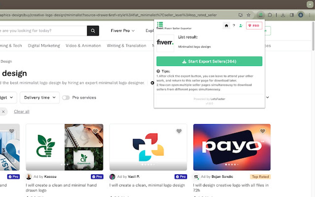 Fiverr Seller Exporter for Google Chrome - Extension Download