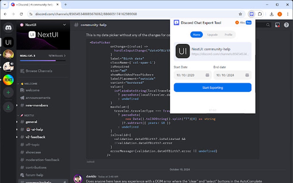 Discord Chat Export Tool for Google Chrome - Extension Download