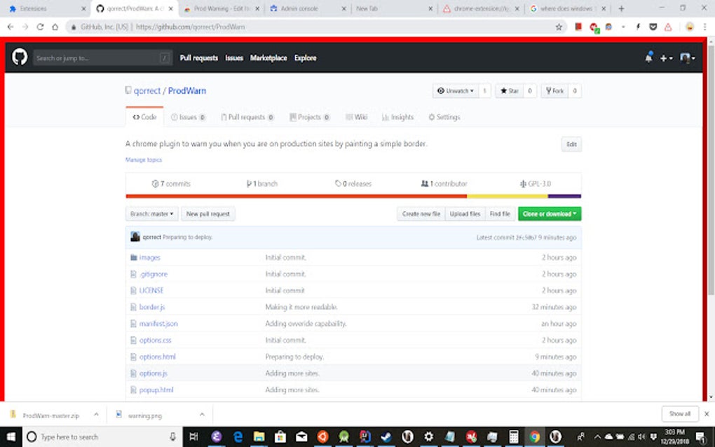 Prod Warning para Google Chrome - Extensión Descargar