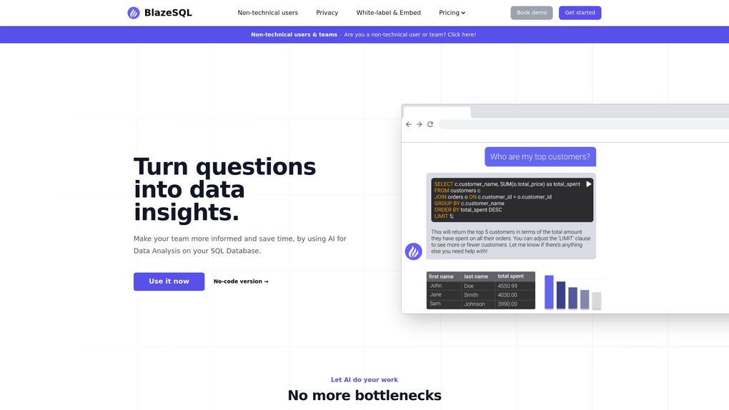 BlazeSQL สำหรับ AI ถอดรหัส: รีวิว, คุณสมบัติและการใช้งาน