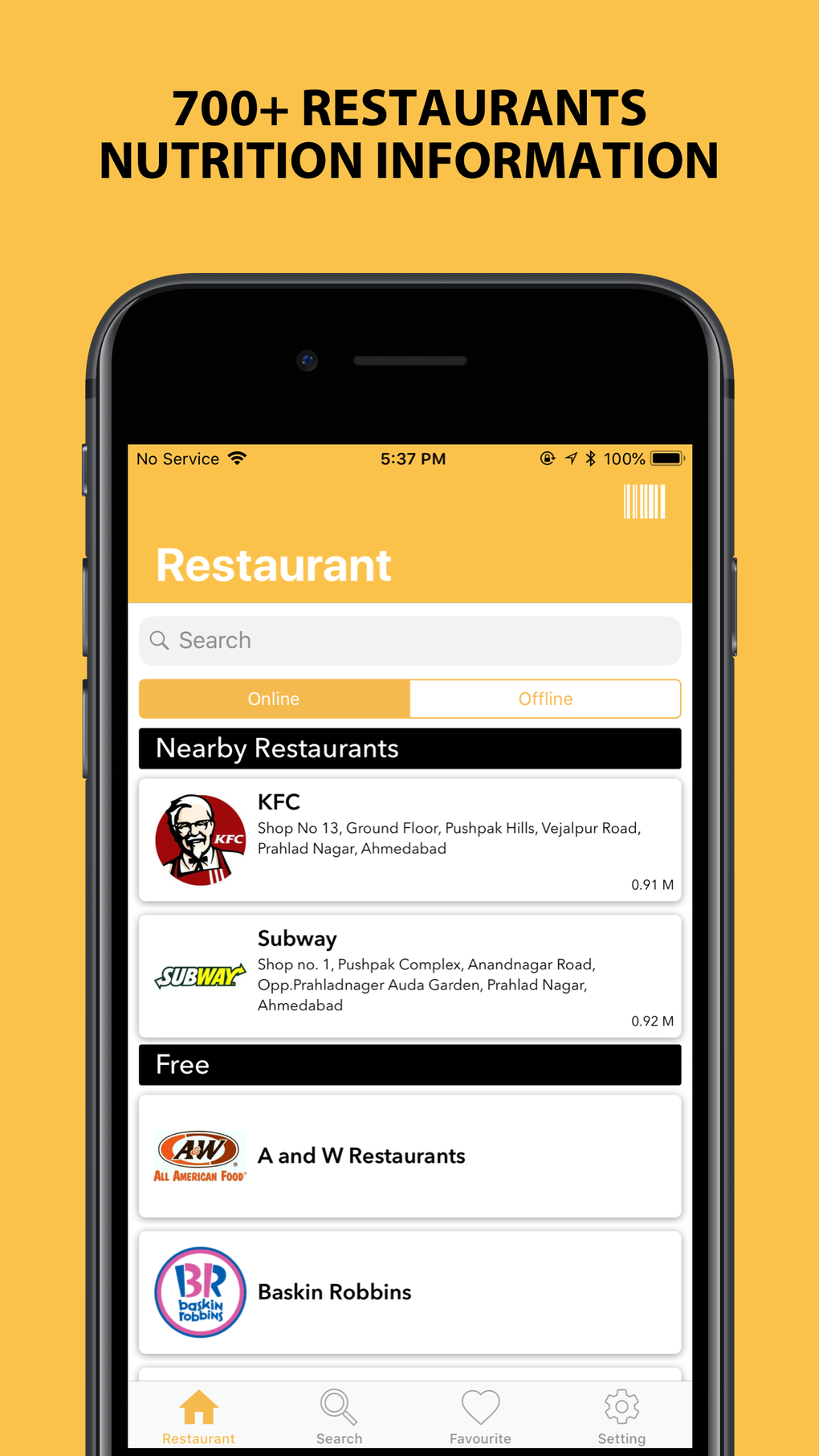 NutriSmart Fast Food Tracker For IPhone 