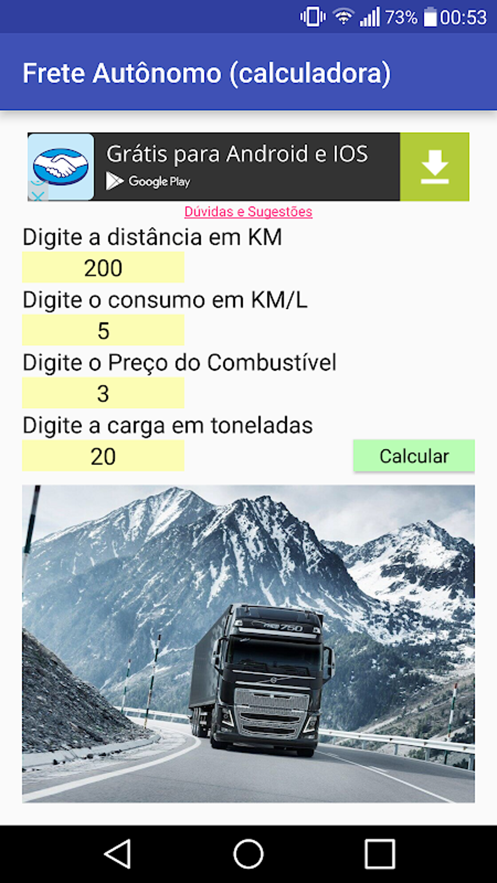 Frete Autônomo de Cargas (Calculadora) APK cho Android - Tải về