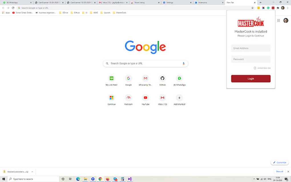 MasterCook Google Chrome 용 - 확장 프로그램 다운로드