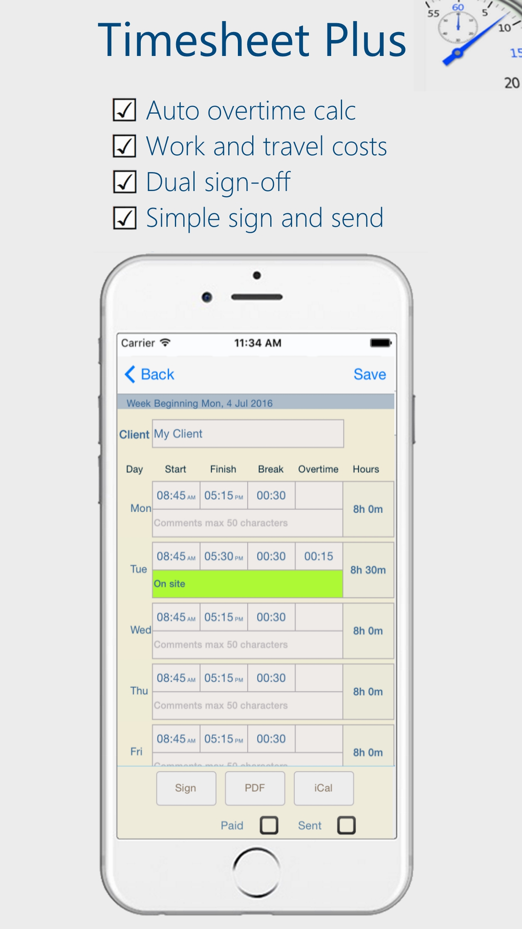Timesheet Plus for iPhone - Download