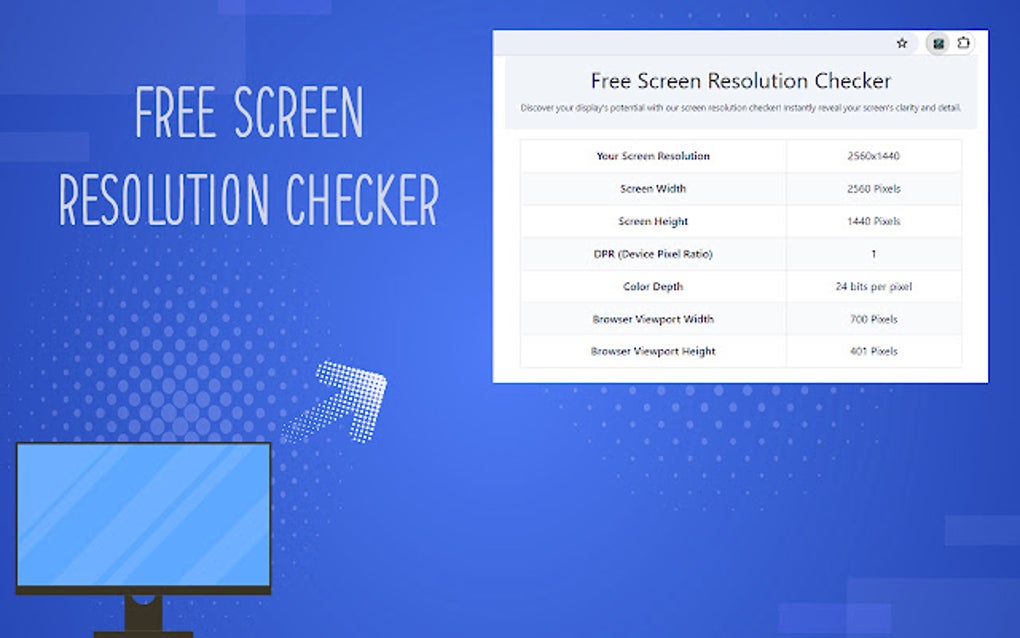 Free Screen Resolution Checker для Google Chrome - Расширение Скачать