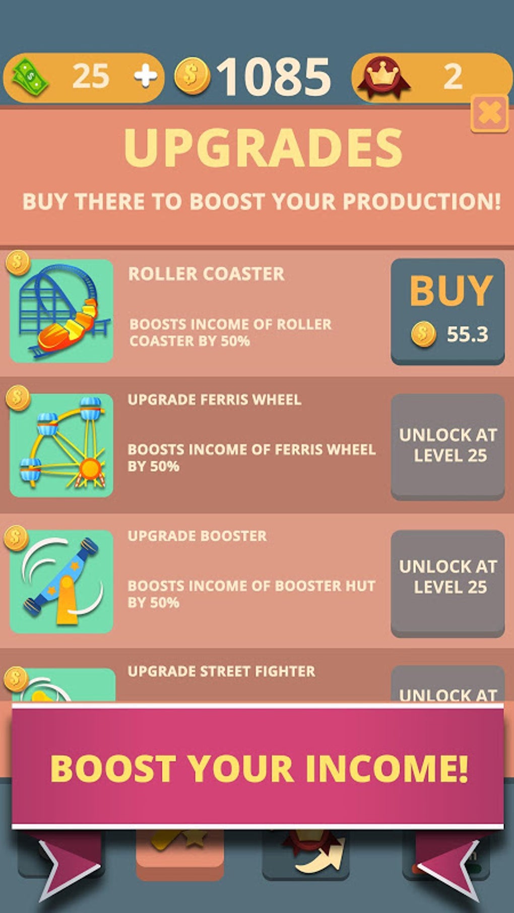 Theme Park Clicker: Idle Heroes of Roller Coaster APK for Android ...