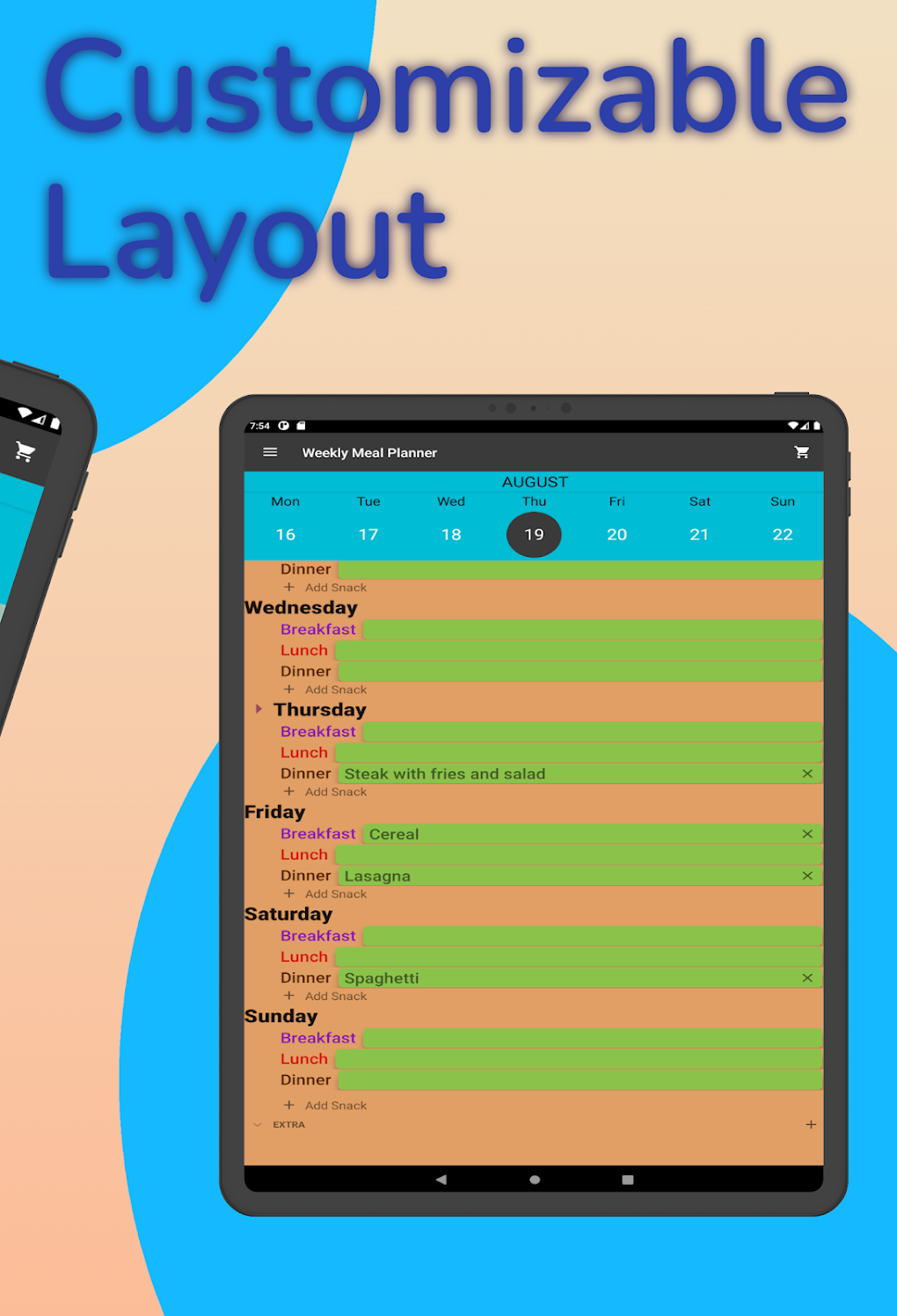 Weekly Meal Planner Food Plan Android 