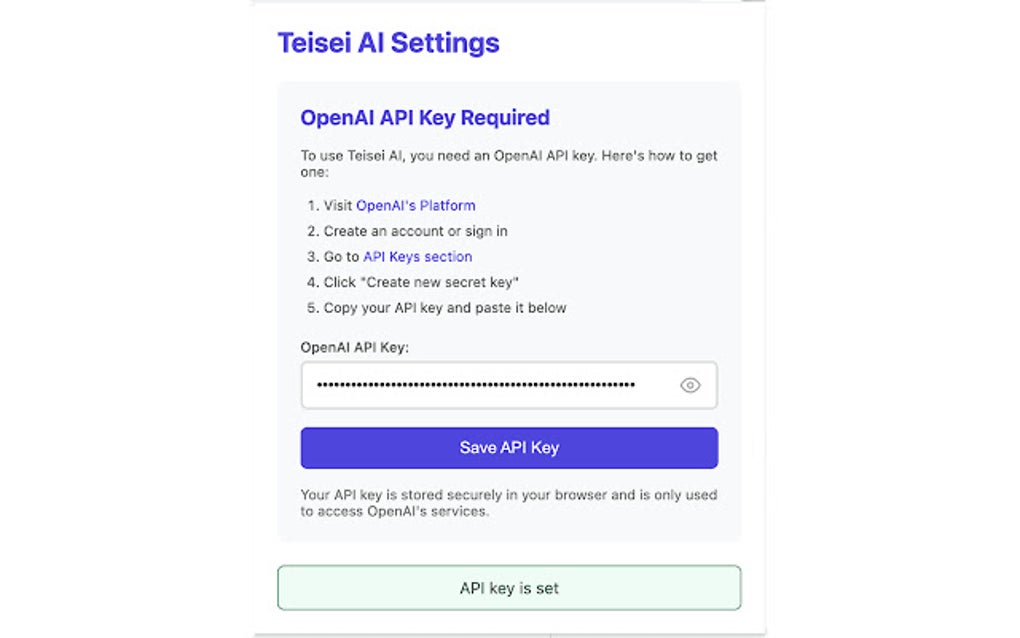 Teisei AI for Google Chrome - Extension Download