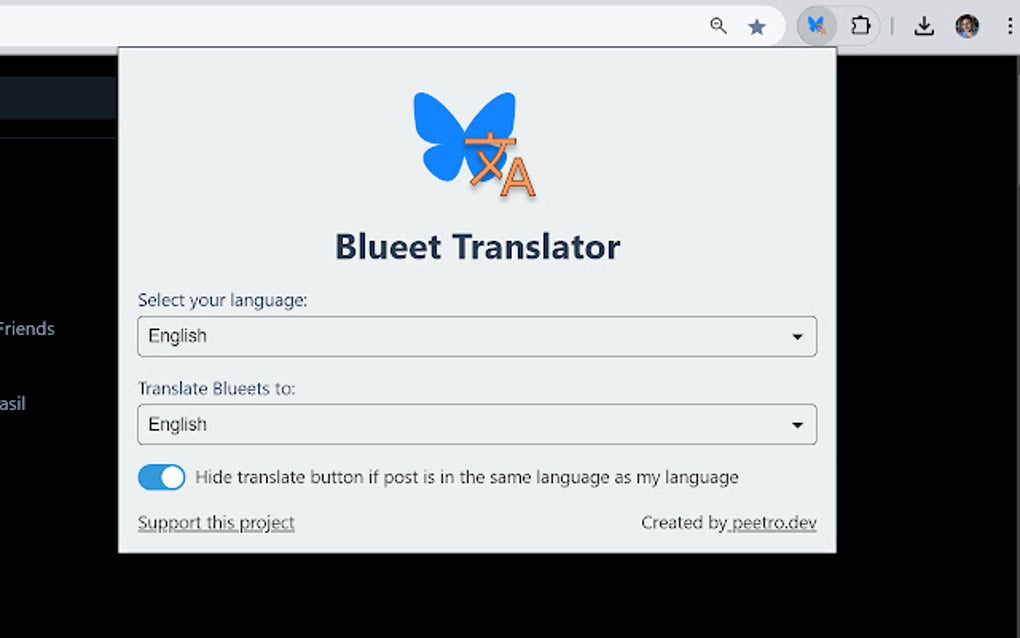 Blueet Translator for Google Chrome - Extension Download
