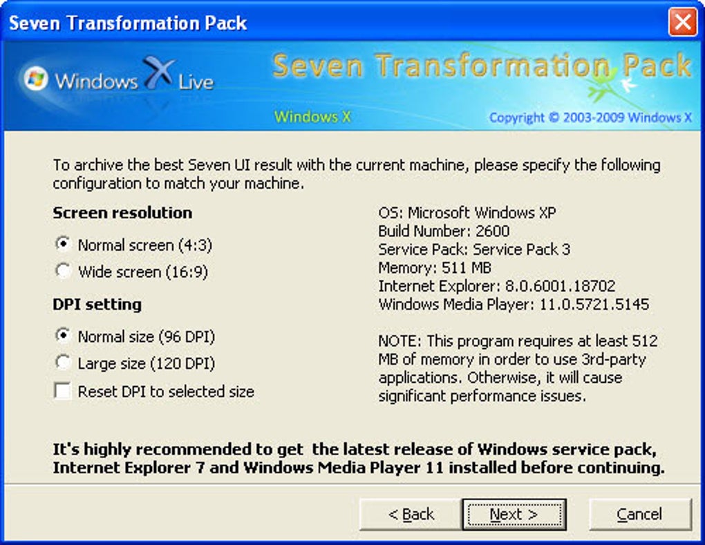 Seven Transformation Pack - Download