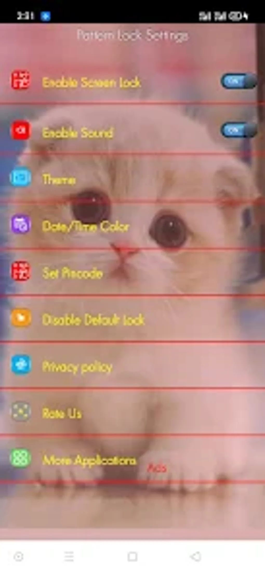 Kitty Cat Pattern Lock Screen für Android - Download