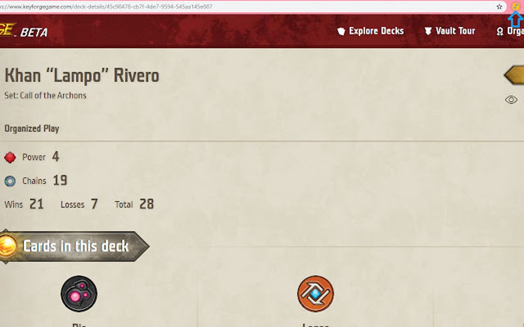 DecksOfKeyforge.com redirect. pour Google Chrome - Extension Télécharger