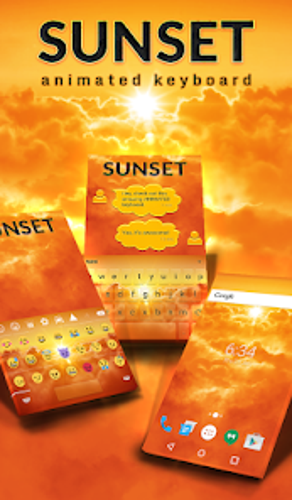 Sunset Animated Keyboard Theme Para Android Descargar