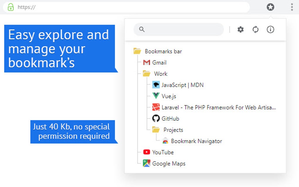 Bookmark Navigator for Google Chrome - Extension Download