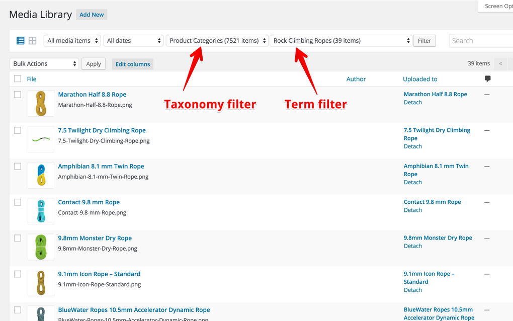 WordPress 용 Media Library Filter - 다운로드