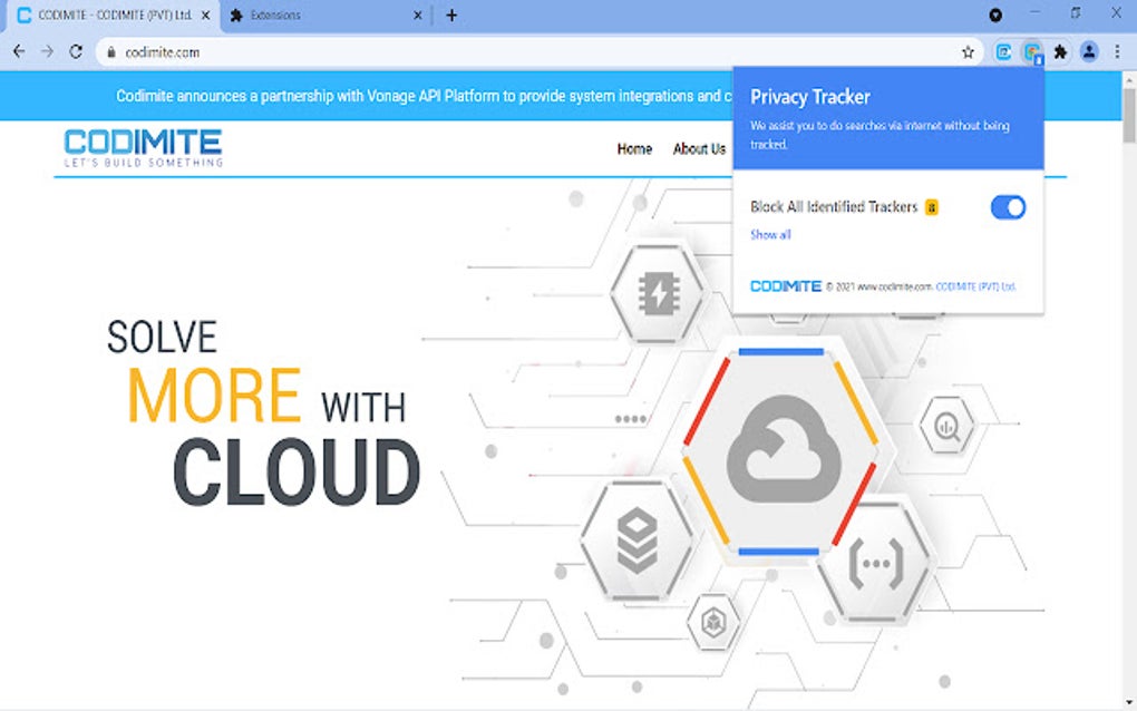 Codimite privacy tracker Google Chrome 용 - 확장 프로그램 다운로드