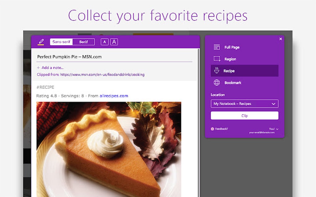 OneNote Web Clipper for Google Chrome - Extension Download