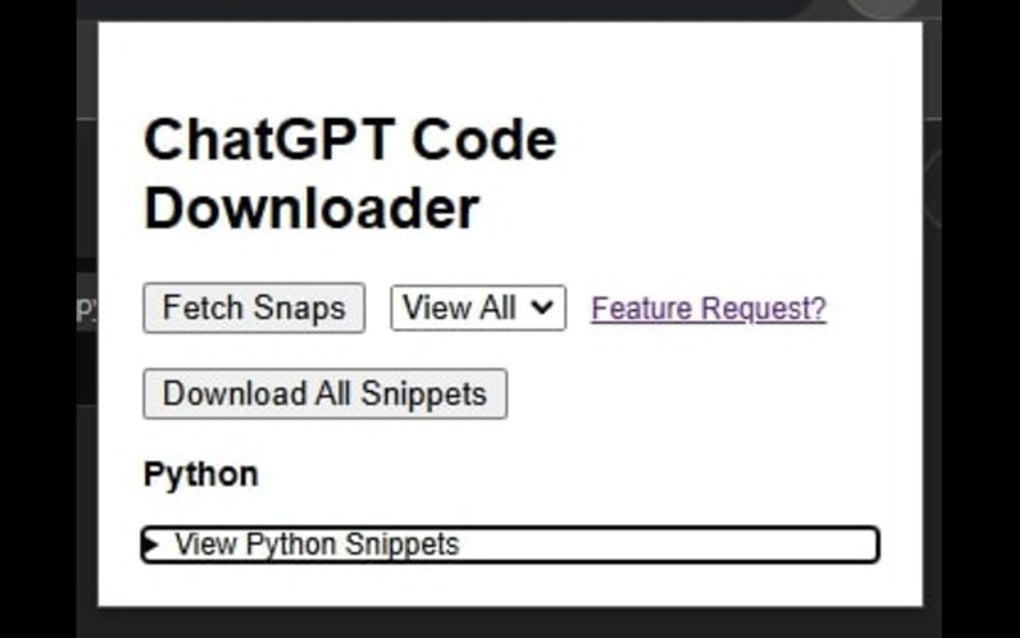 ChatGPT Code Downloader สำหรับ Google Chrome - ส่วนขยาย ดาวน์โหลด