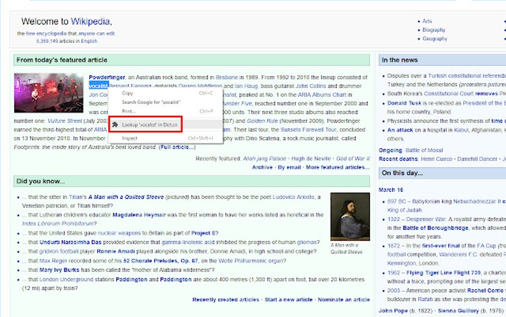 Lookup in Dict.cn para Google Chrome - Extensión Descargar