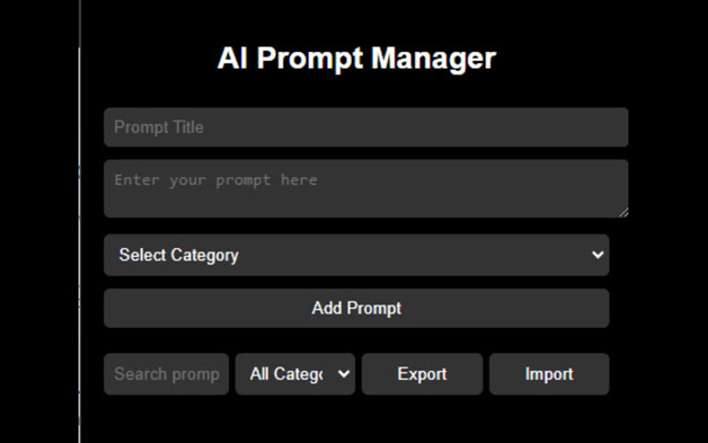 AI Prompt Manager for Google Chrome - Extension Download